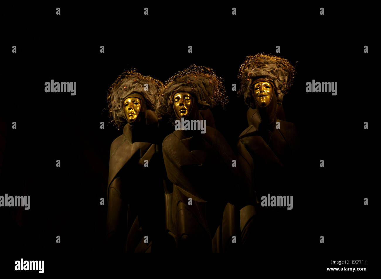 The three muses at the entrance of the National Drama Theatre, Vilnius ...