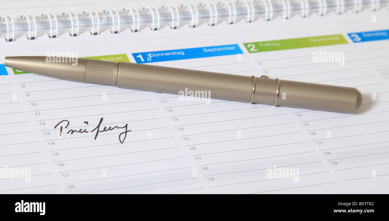 A standard schedule. The german term Prüfung is marked. (english ...