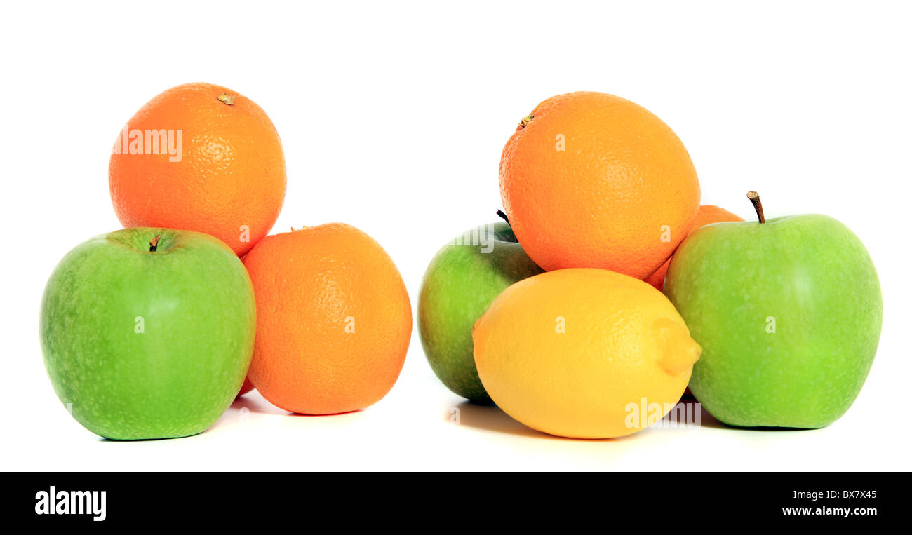 Various ripe fruits. All on white background Stock Photo - Alamy