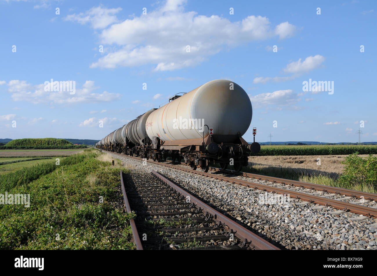 Freight train with tank cars Stock Photo - Alamy