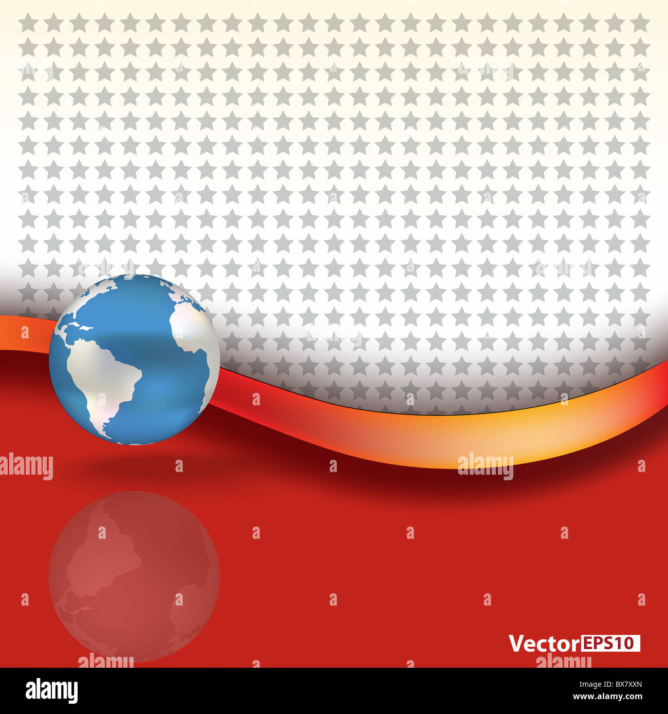 abstract background with blue globe on red Stock Photo - Alamy