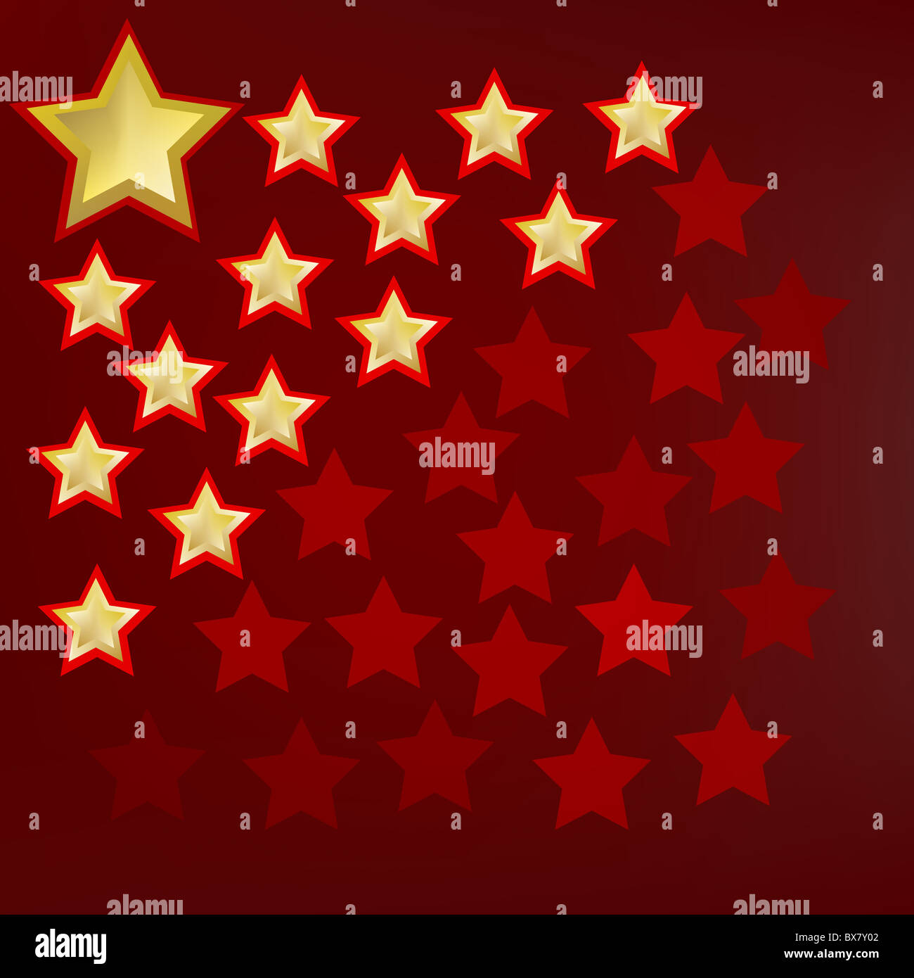 abstract background with gold and red stars Stock Photo - Alamy