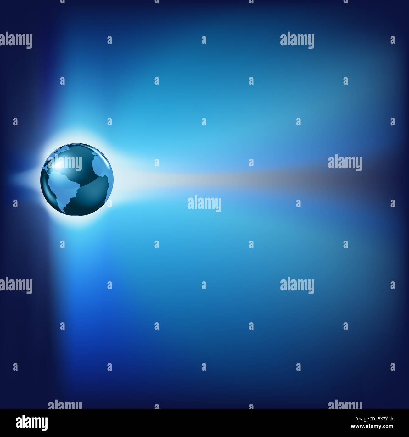 Abstract background with planet earth on blue Stock Photo - Alamy