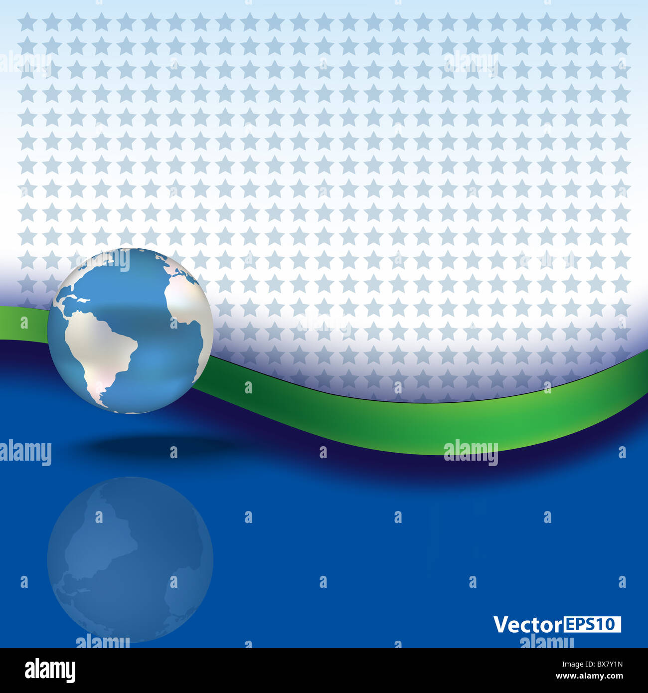 abstract blue background with globe and stars Stock Photo - Alamy