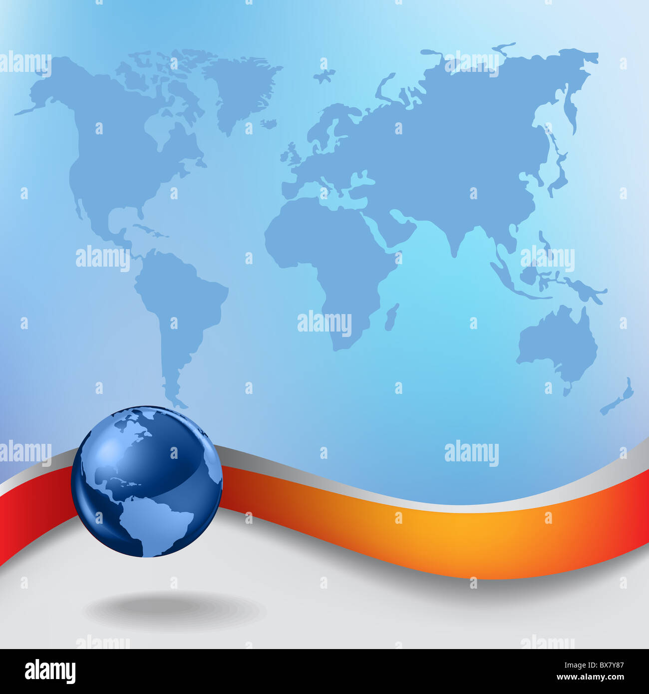 Abstract business background with blue globe and earth map Stock Photo ...