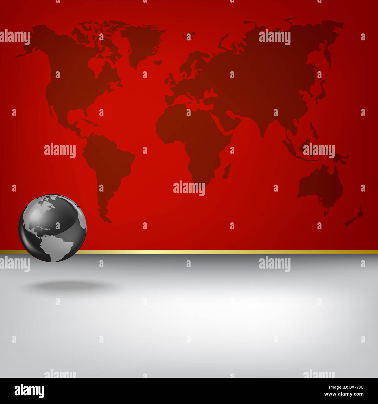 Abstract business background with red map and globe Stock Photo - Alamy