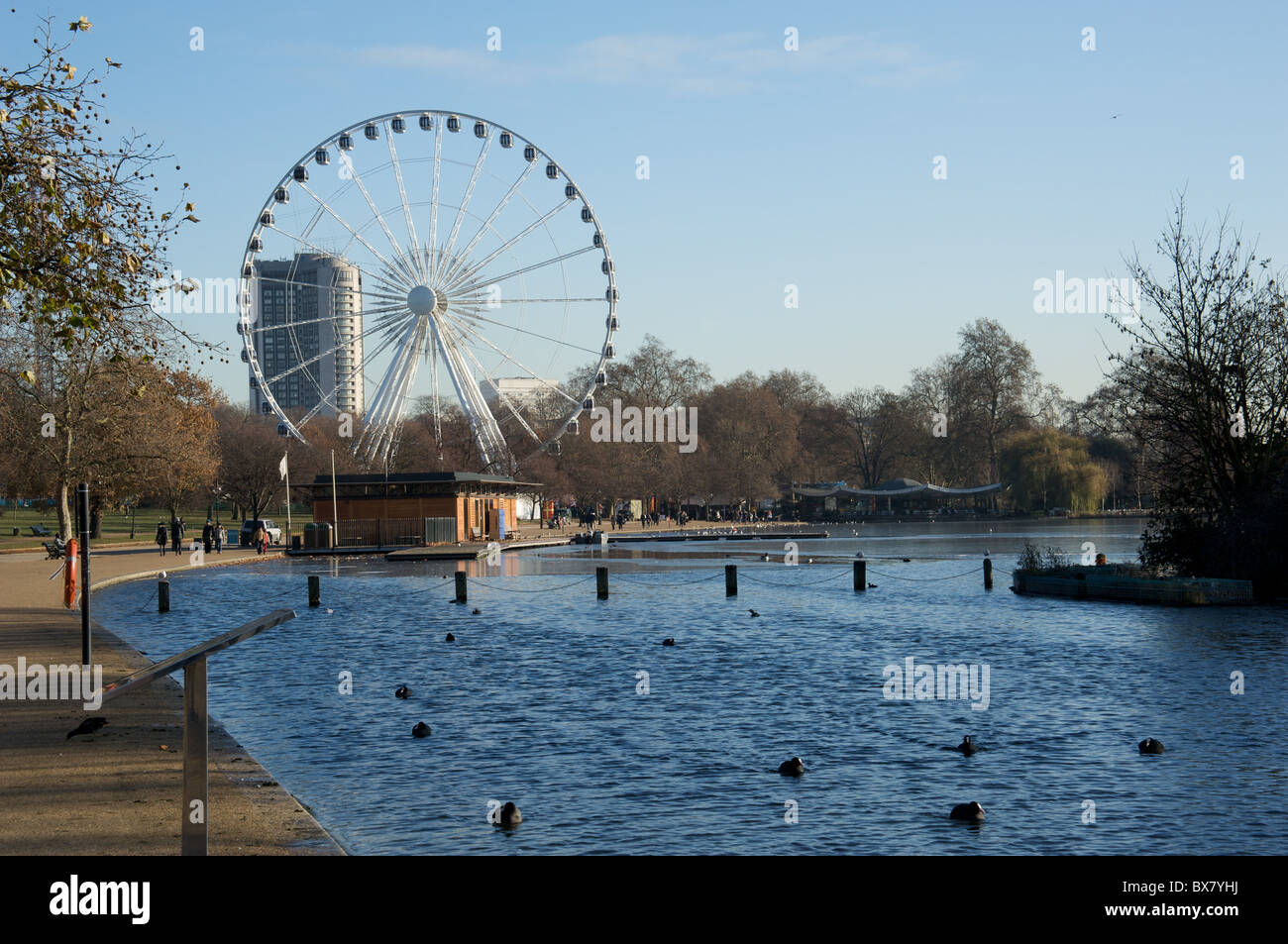 Giant observation wheel at Winter Wonderland funfair, Hyde Park, London ...