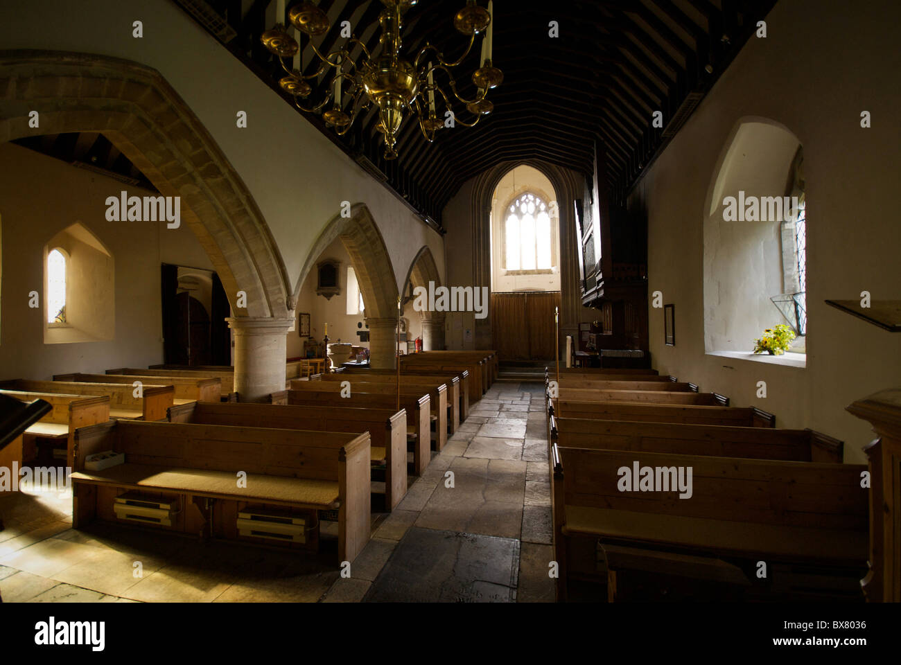 Coates Parish Church Gloucestershire UK Interior Stock Photo - Alamy
