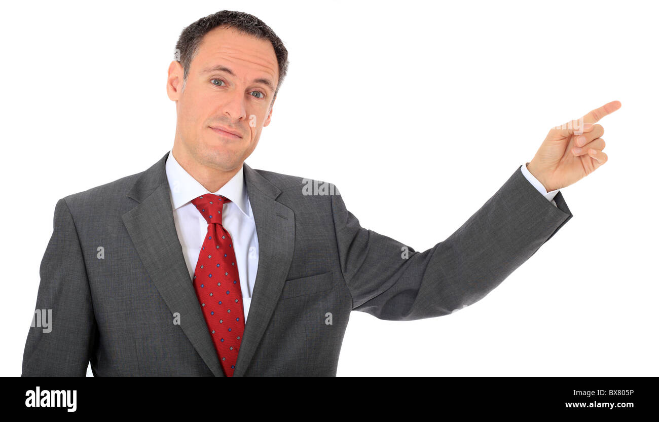 Customer staff pointing Cut Out Stock Images & Pictures - Alamy