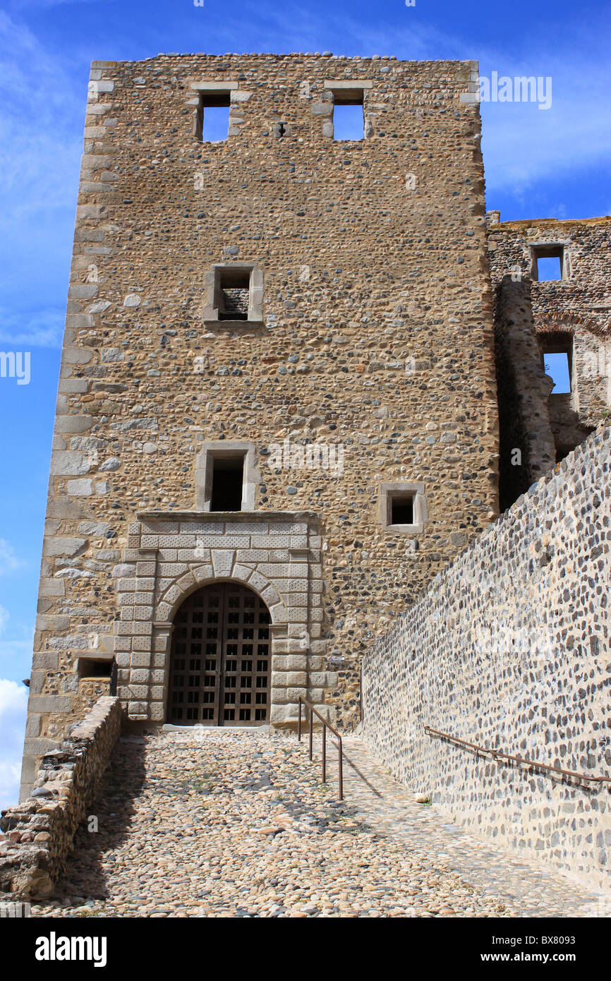 Entering a tower of a medieval fortified castle renovation Stock Photo ...