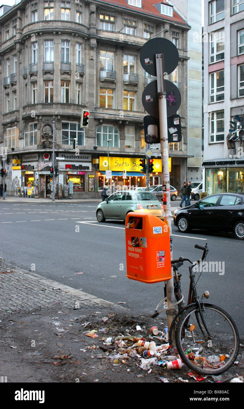 Street of Berlin, with trash and garbage Stock Photo - Alamy