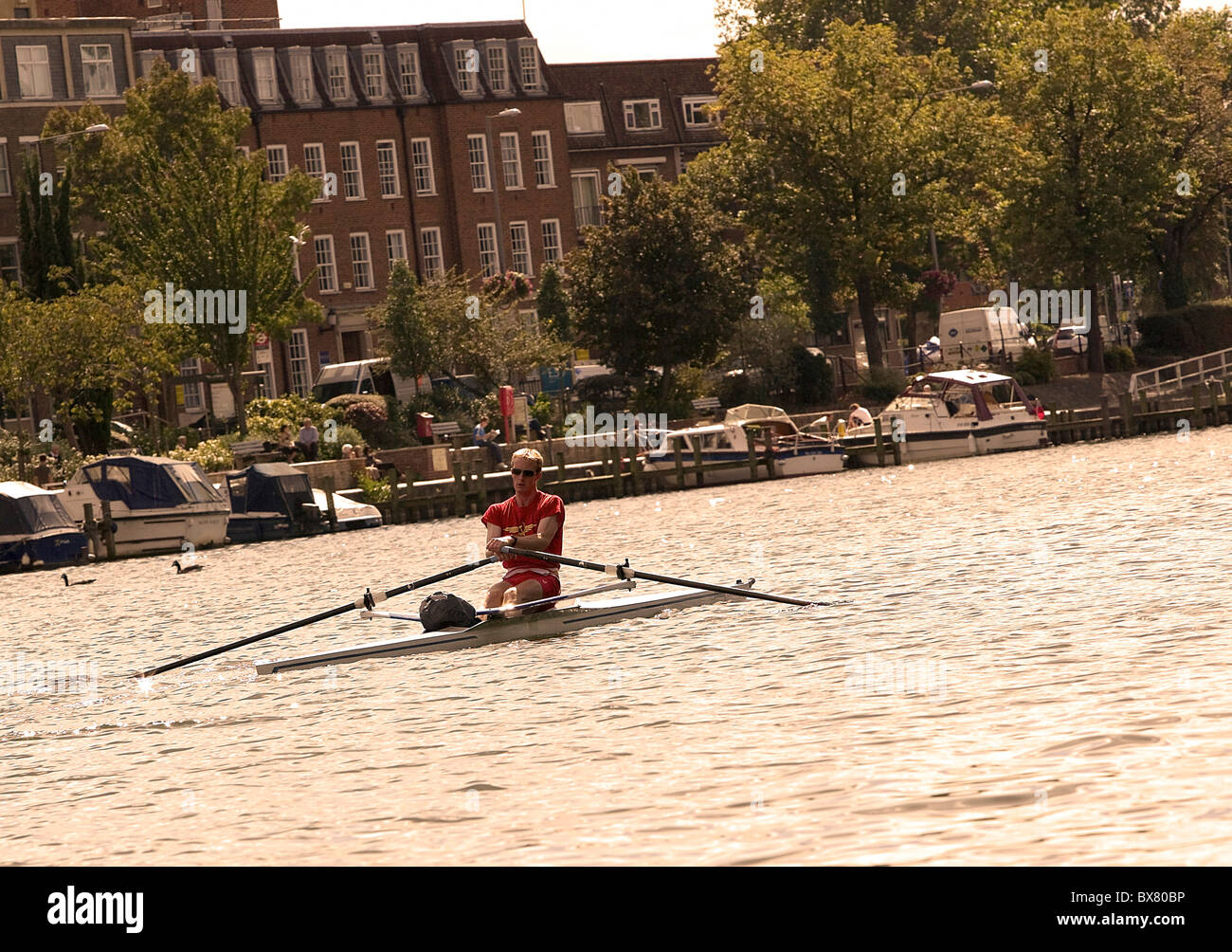 Boating on the River Thames Kingston upon Thames Stock Photo - Alamy