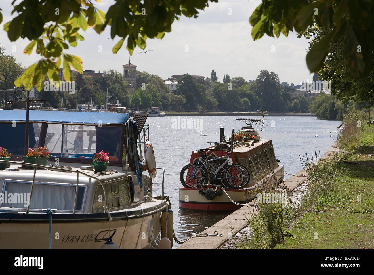 Boating on the River Thames Kingston upon Thames Stock Photo - Alamy