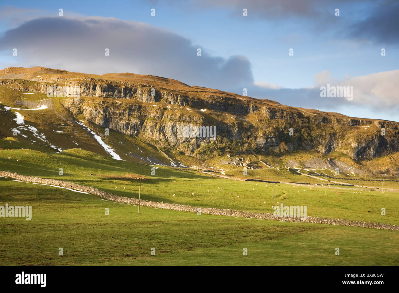 The Limestone crag of Hawkswick Cote at Hawkswick Littondale Yorkshire ...