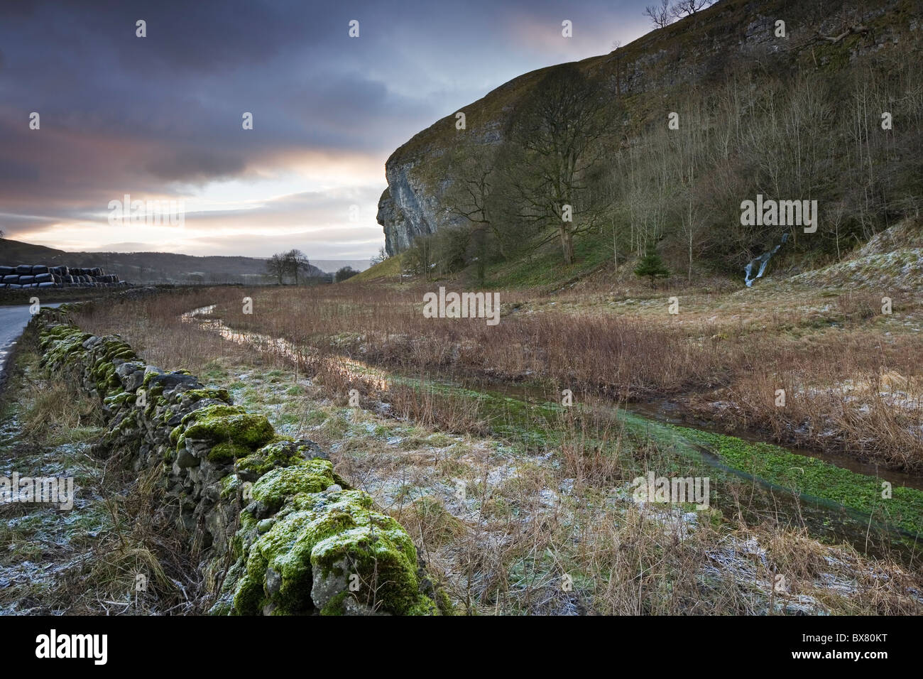 Kilnsey Crag a large Limestone outcrop popular with rock climbers at ...