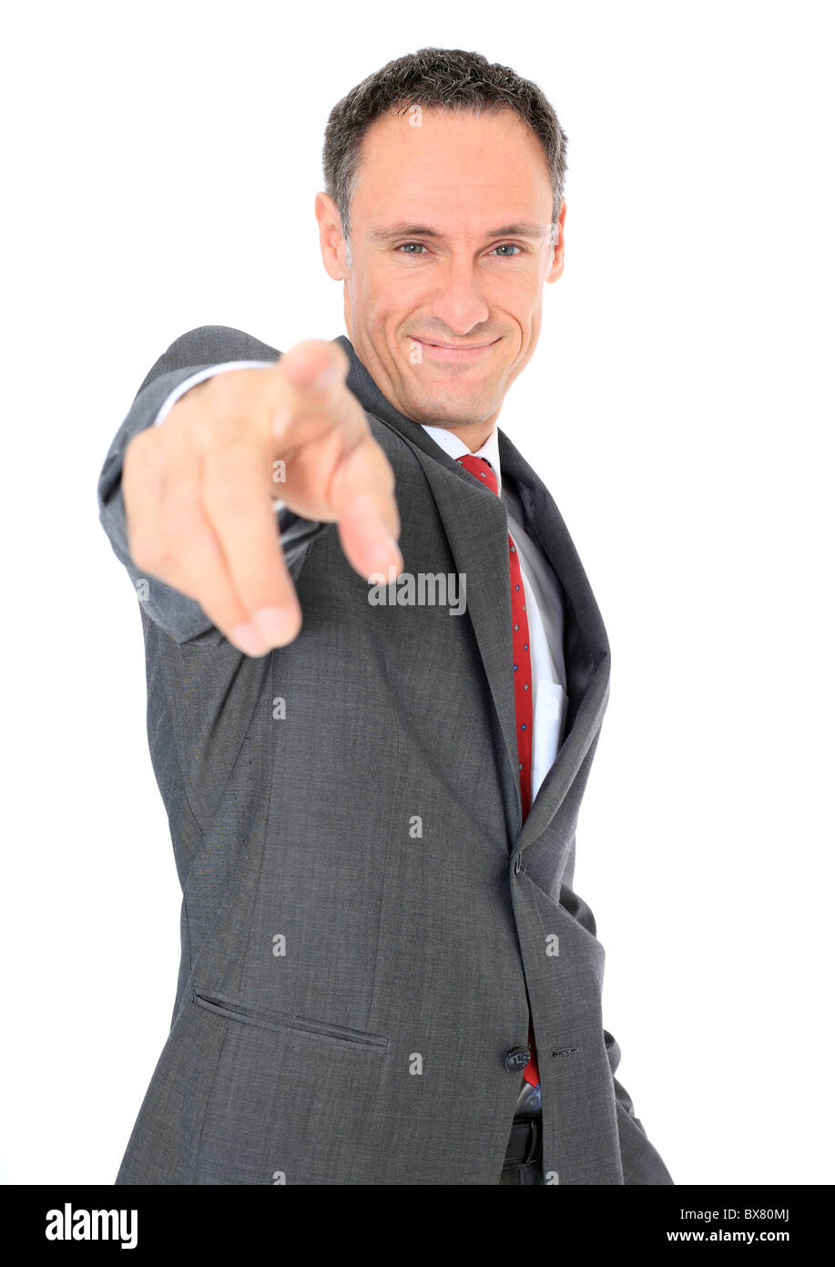 Customer staff pointing Cut Out Stock Images & Pictures - Alamy