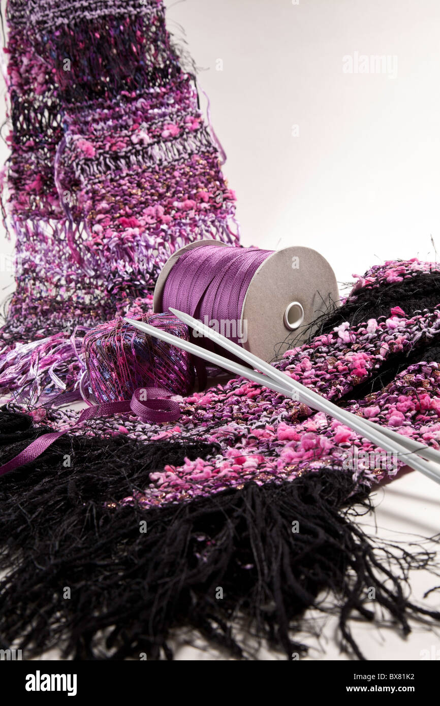 Still Life of Knitting, Yarn and Needles Stock Photo - Alamy