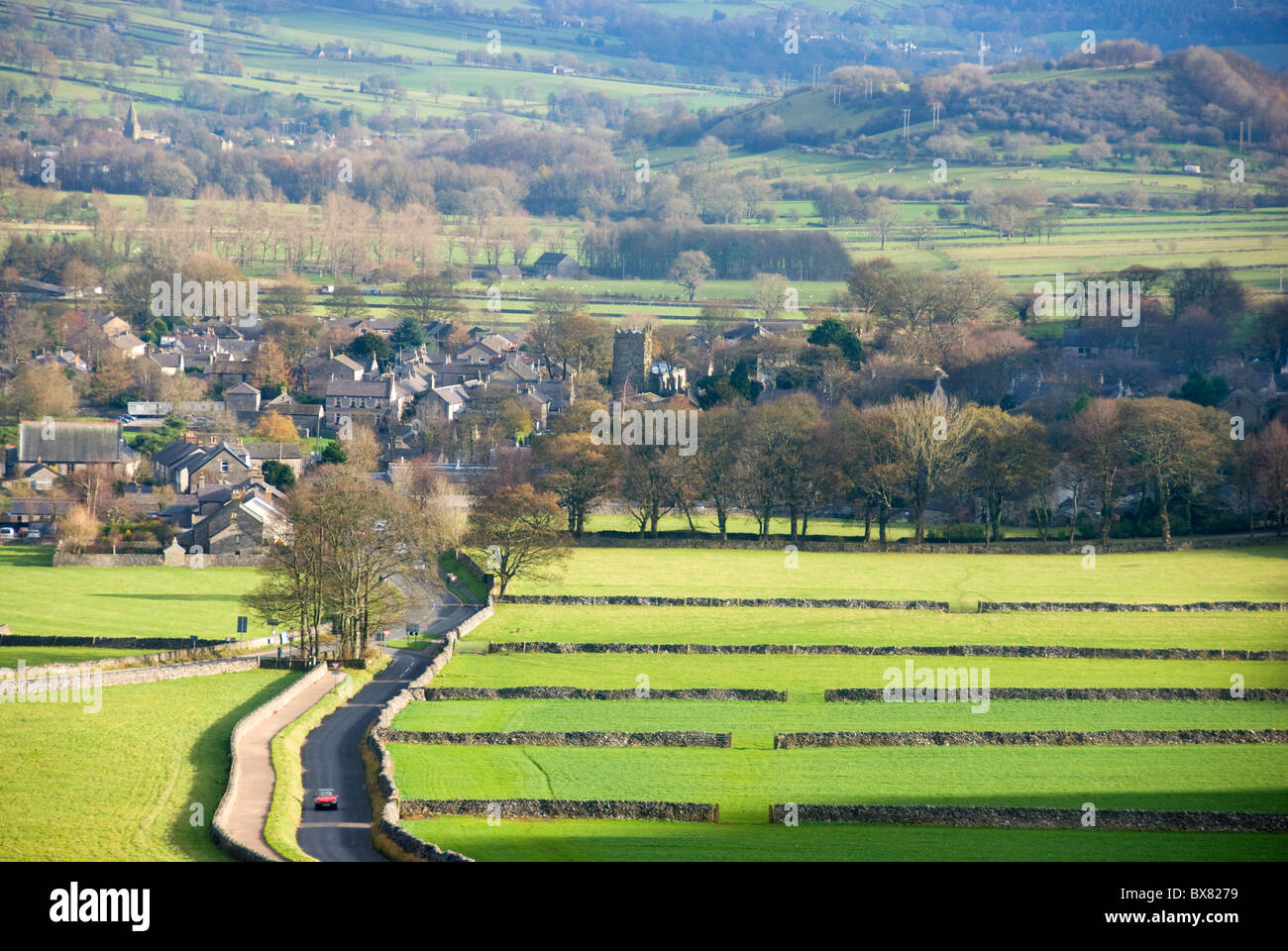 Castleton village in Derbyshire, famous tourist venue in the Peak ...