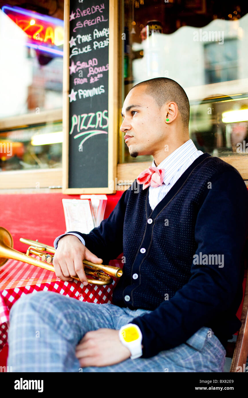 young jazz trumpeter Jay Phelps Stock Photo - Alamy