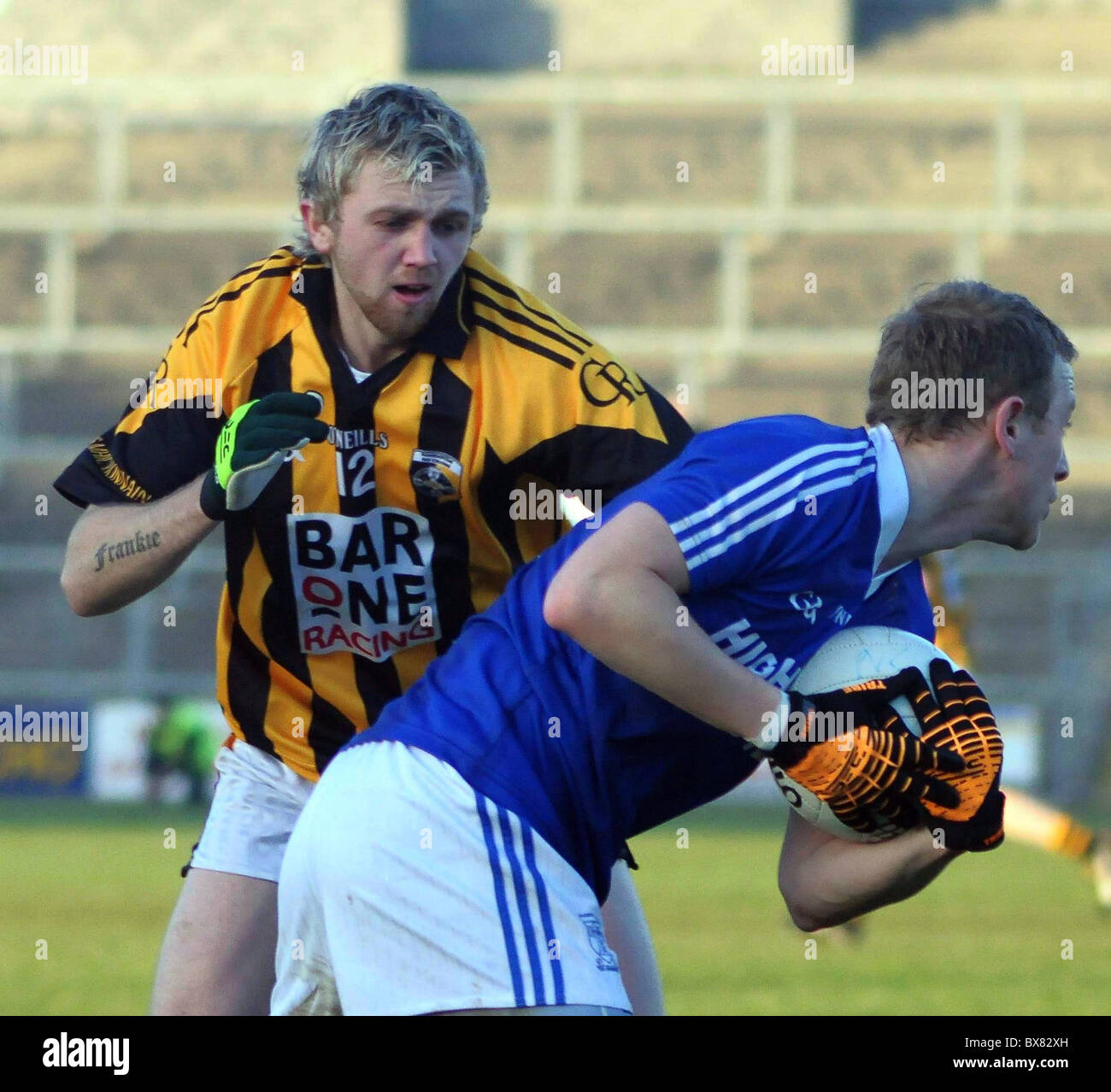 Ulster Senior Football Final. Francie Hanratty (12) tackles Glenties's ...