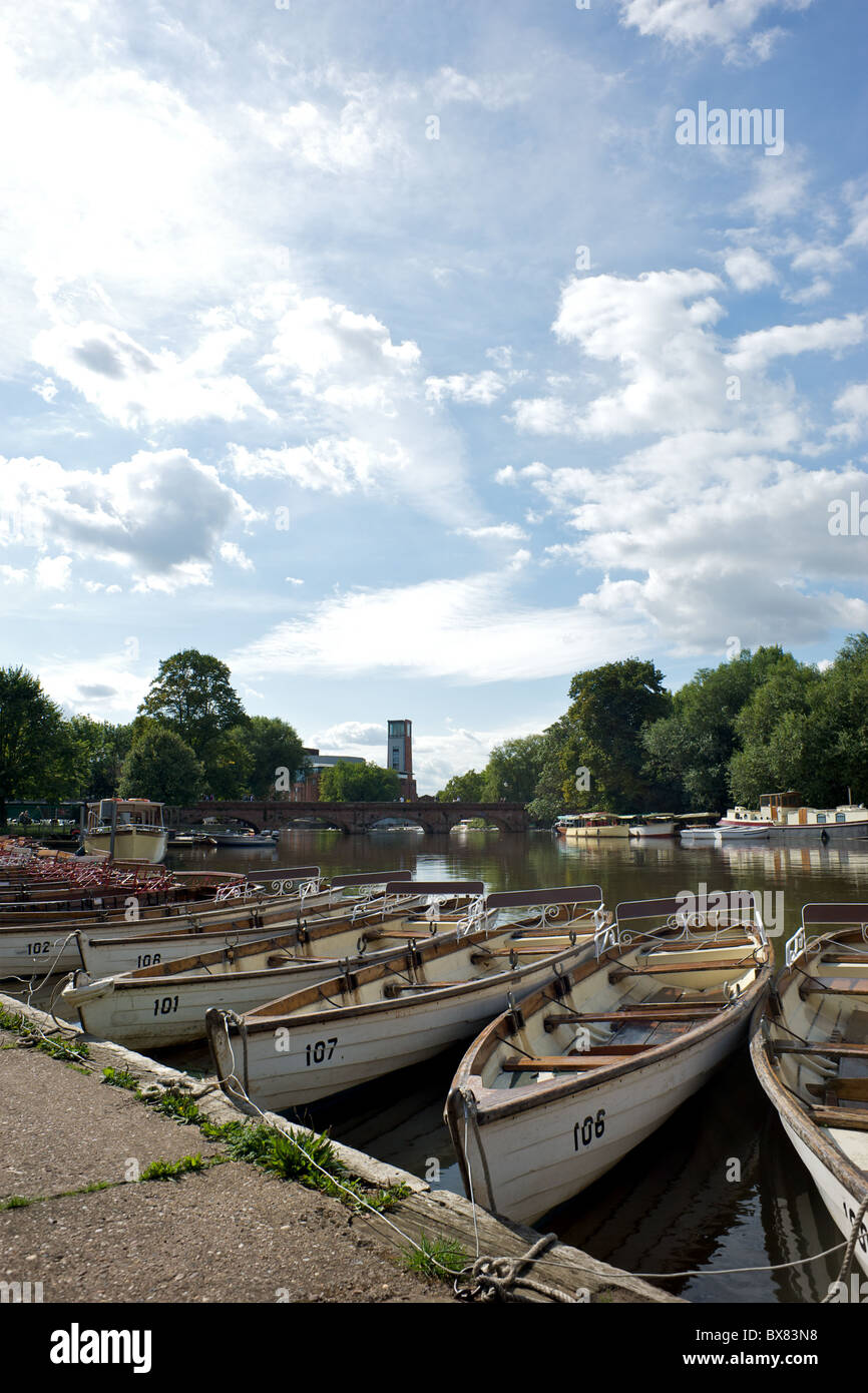 Rowing boats in the river Avon with the Royal Shakespeare Company ...