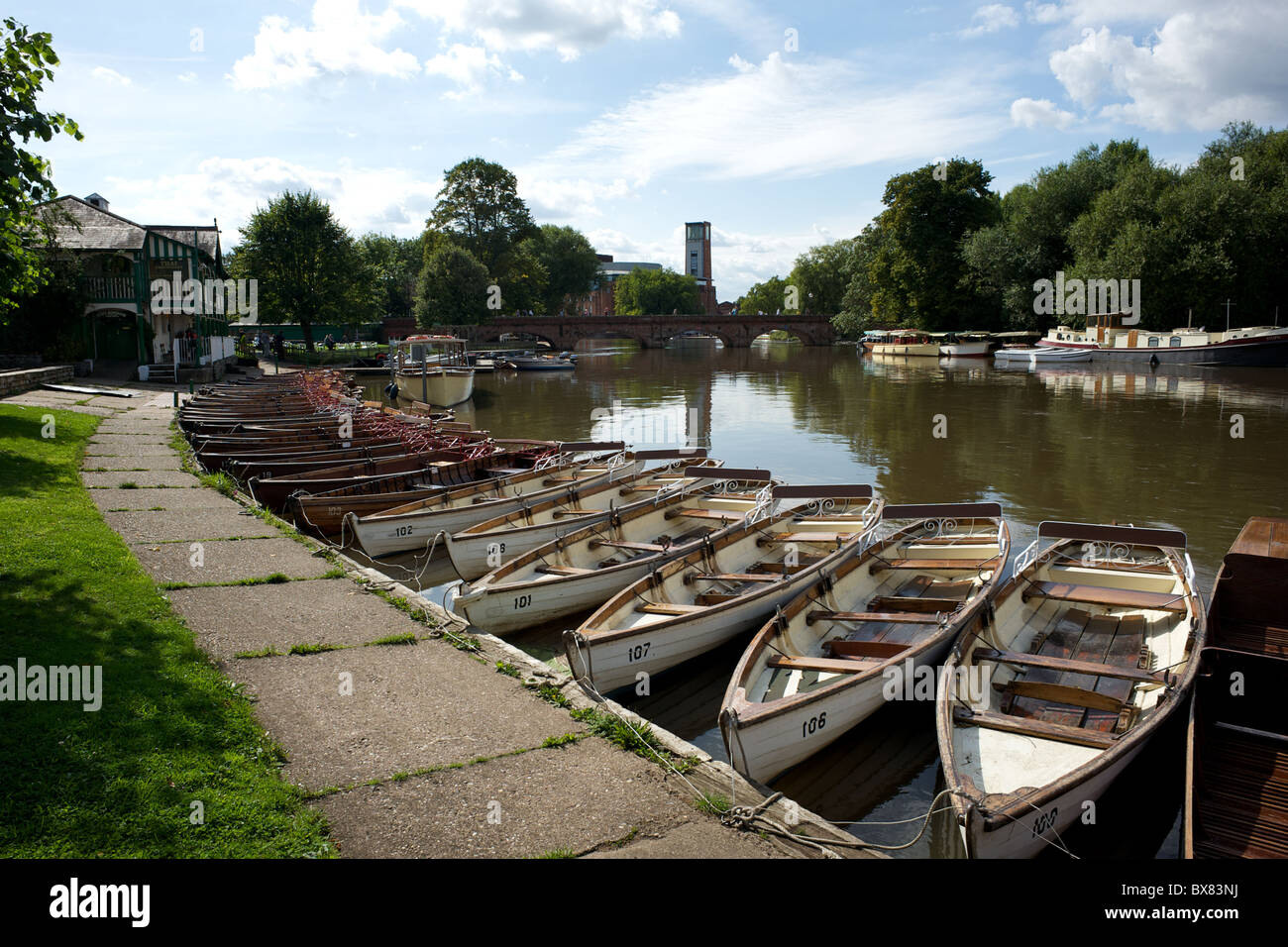 Rowing boats in the river Avon with the Royal Shakespeare Company ...