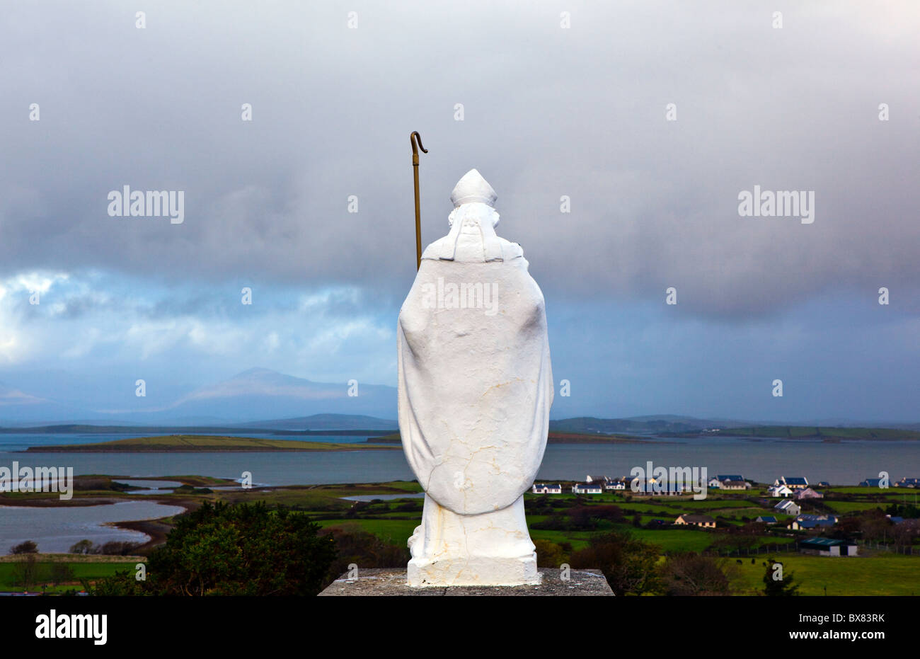 Statue of St. Patrick overlooking Clew Bay, on the Pilgrim's Path up ...