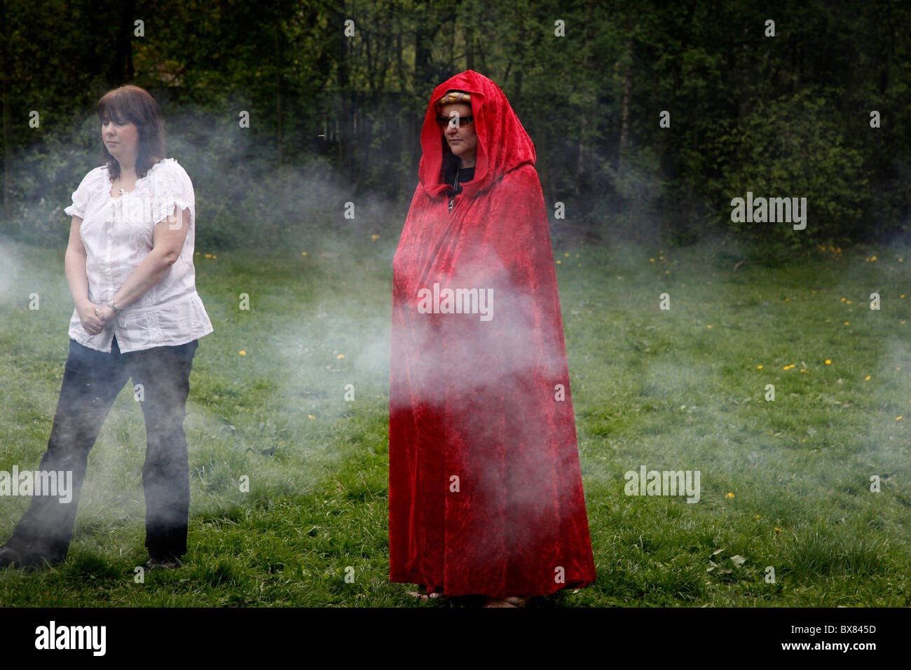 Pagans following the Wiccan path gather at Reddish Vale Country Park in ...