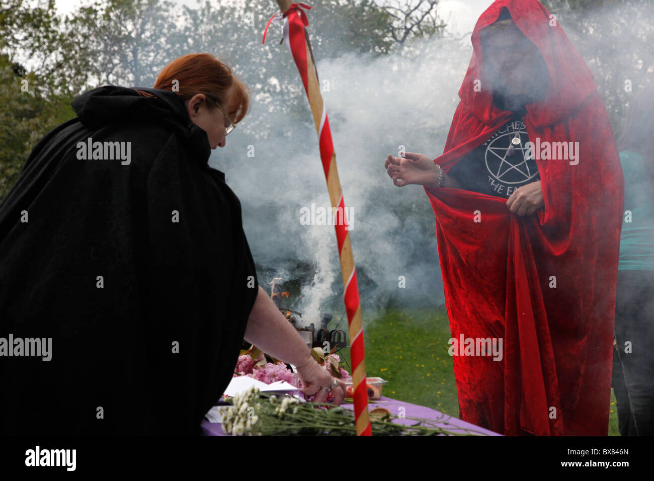 Pagans following the Wiccan path gather at Reddish Vale Country Park in ...