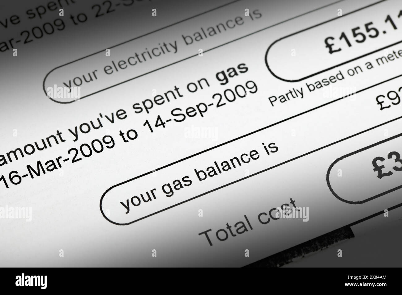 Gas electricity statement hi-res stock photography and images - Alamy