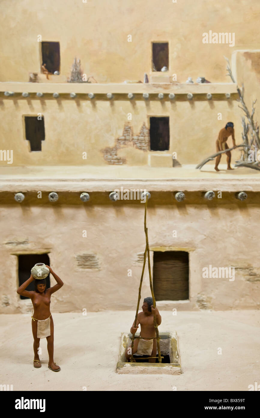 Diorama depicting Chacoan life at the Chaco Culture National Historical ...
