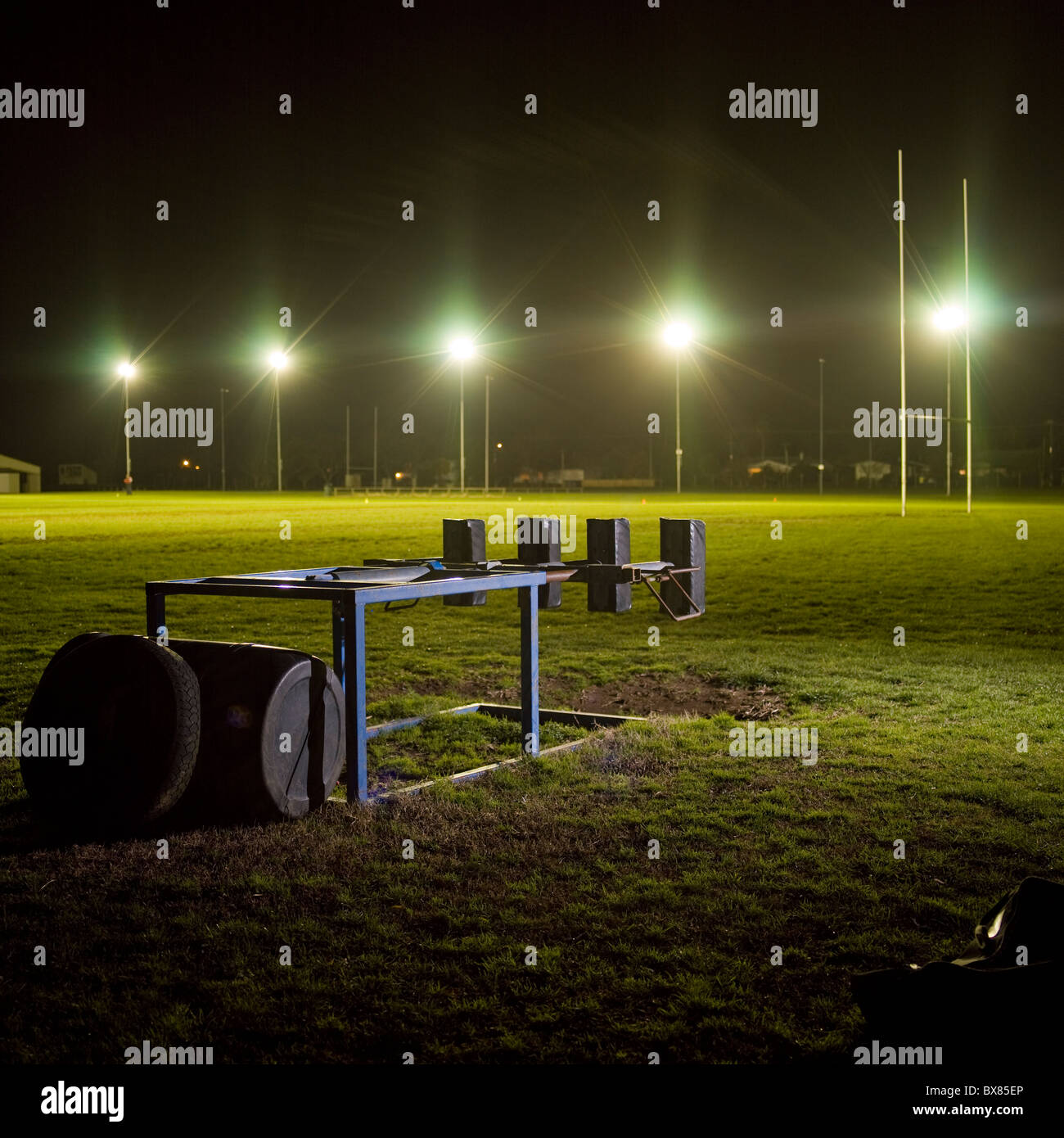 rugby training ground at nightime Stock Photo - Alamy