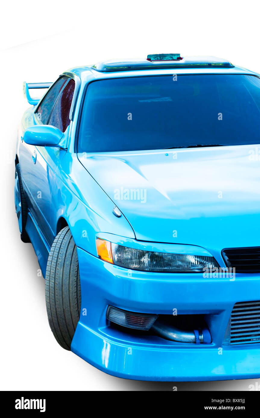 The car of dark blue colour improved in special studio Stock Photo - Alamy