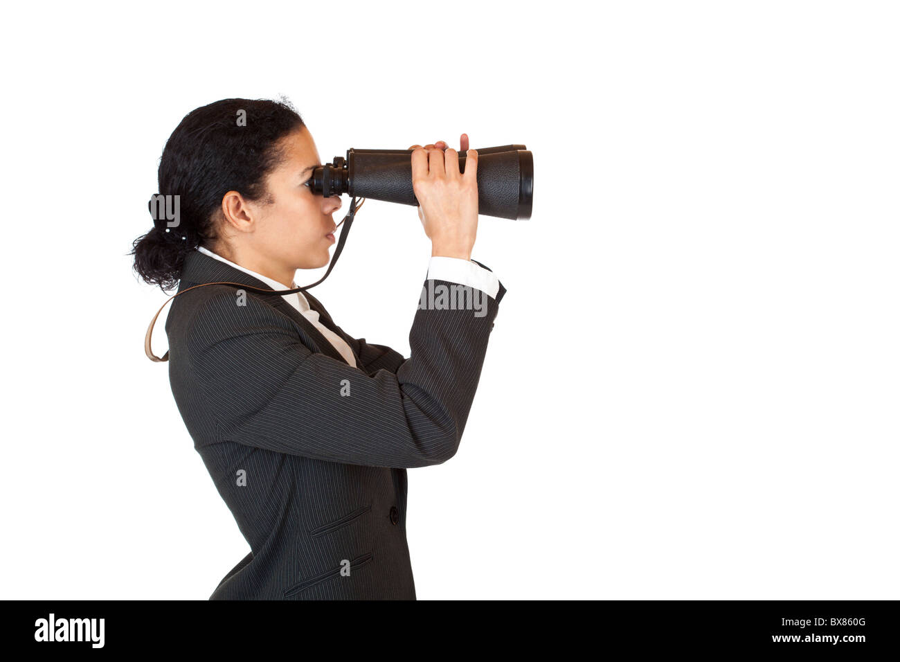 Woman Spying With Binoculars Cut Out Stock Images And Pictures Alamy