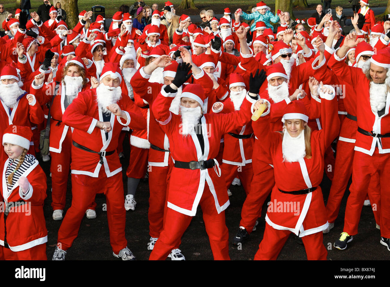 Many santas hi-res stock photography and images - Alamy