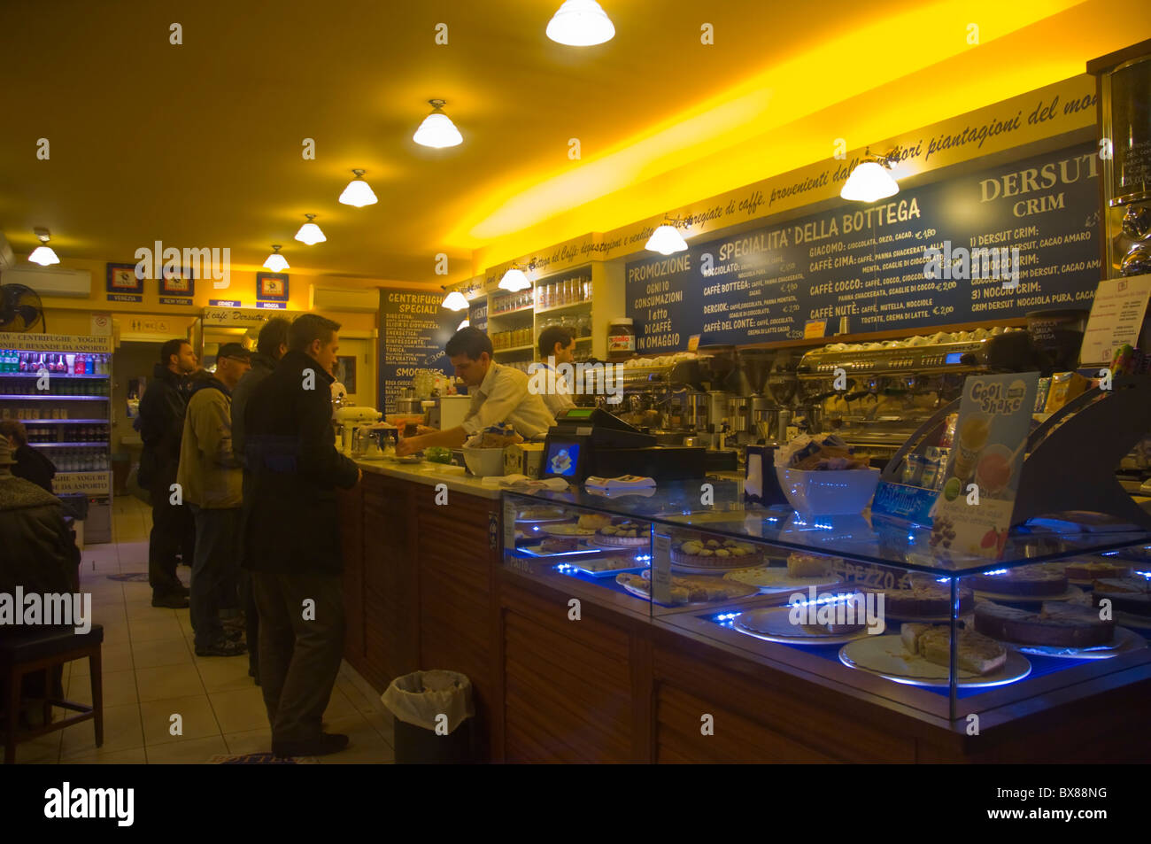 Modern coffeehouse bar counter Santa Croce region Venice the Veneto ...