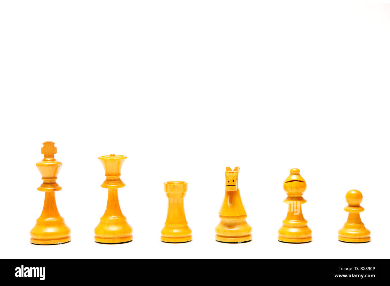 chess pieces isolated, white set Stock Photo - Alamy