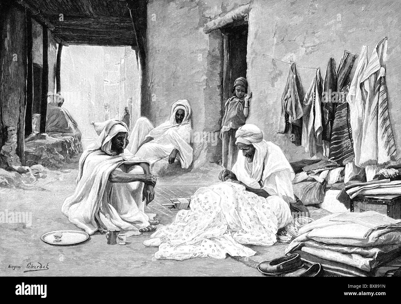 people, professions, tailor, "The Tailor of El Qantara", wood engraving ...