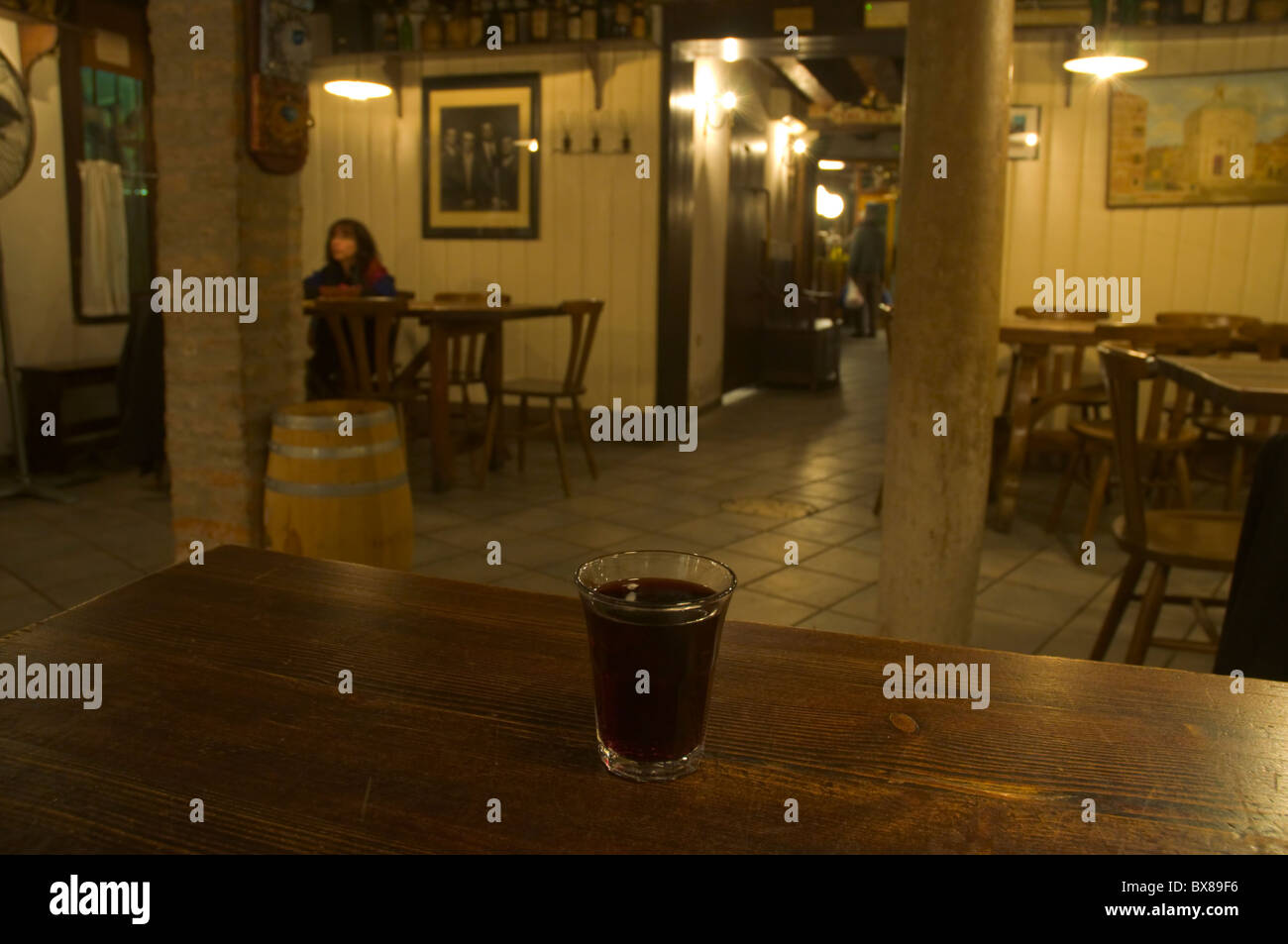 Ombra a small glass of wine in a wine bar in Cannaregio district Venice ...