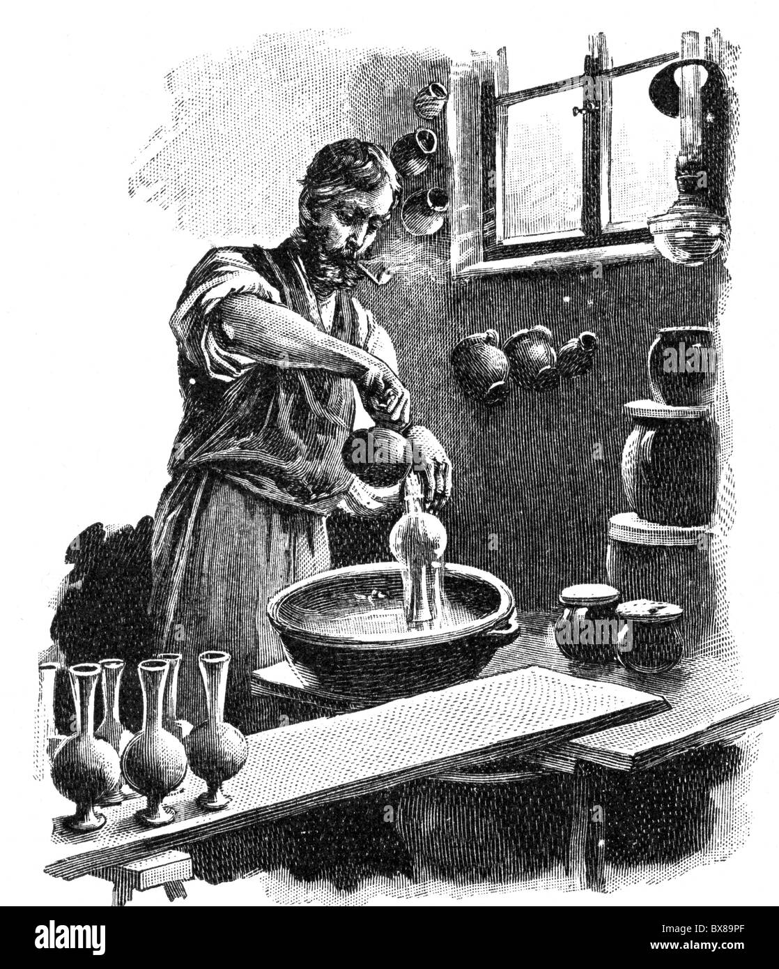 industry, pottery, glazing, wood engraving, Germany, 1891, Additional ...
