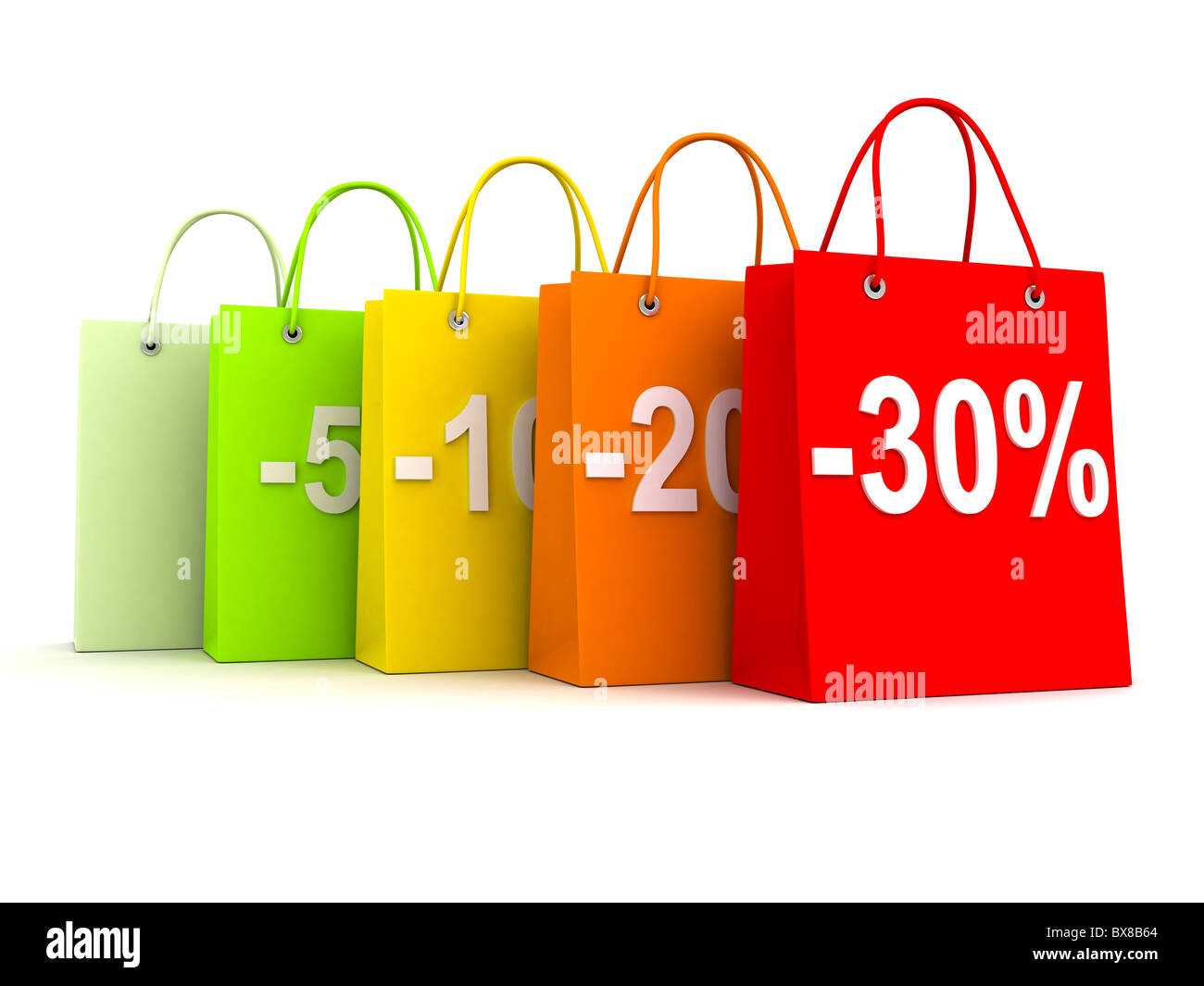 Row five bags (done in 3d, isolated Stock Photo - Alamy