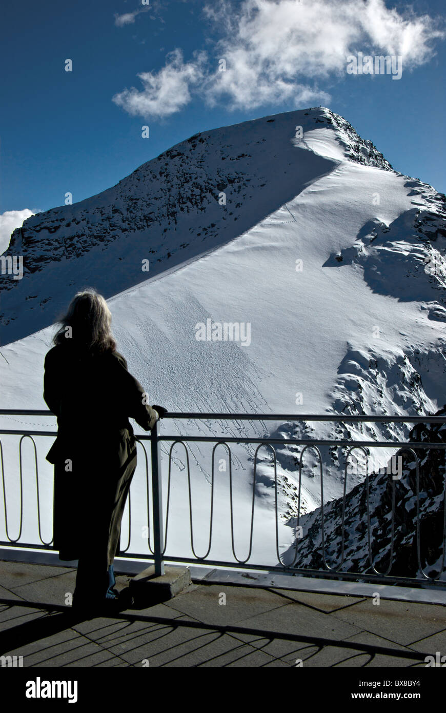 Switzerland snow balcony hi-res stock photography and images - Alamy