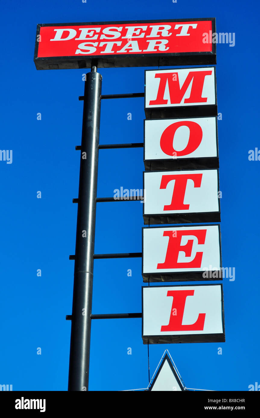 Las Vegas, Desert Star Motel Signs on Las Vegas Boulevard Stock Photo ...