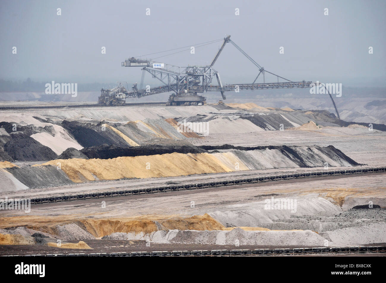 Open cast coal mining near Aachen in Germany on a huge scale using ...