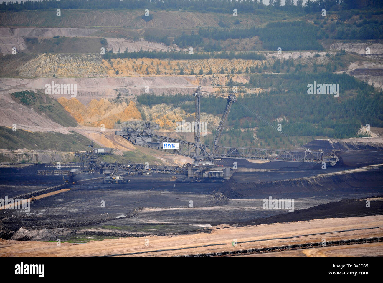 Open cast coal mining near Aachen in Germany on a huge scale using ...