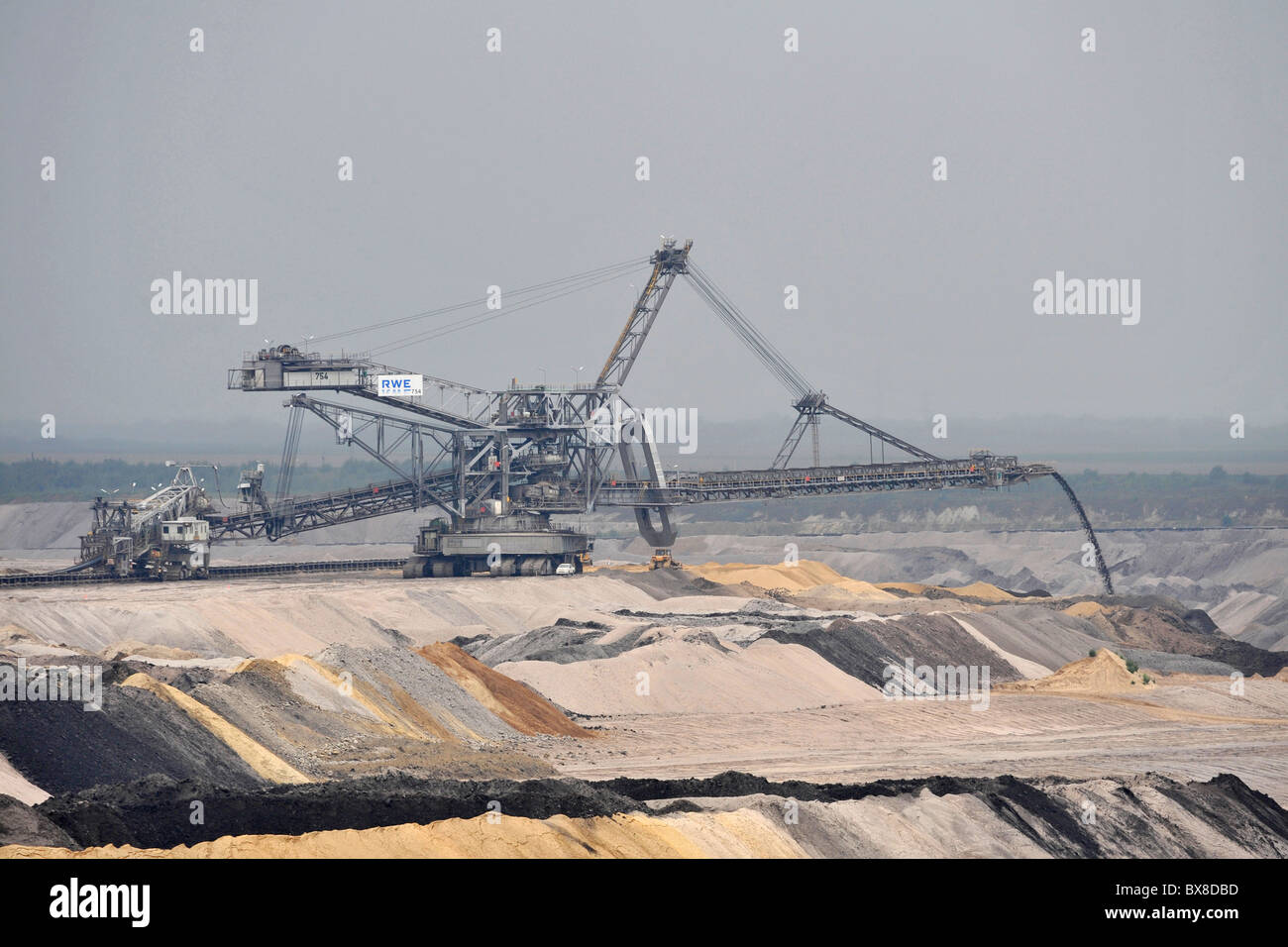 Open cast coal mining near Aachen in Germany on a huge scale using ...