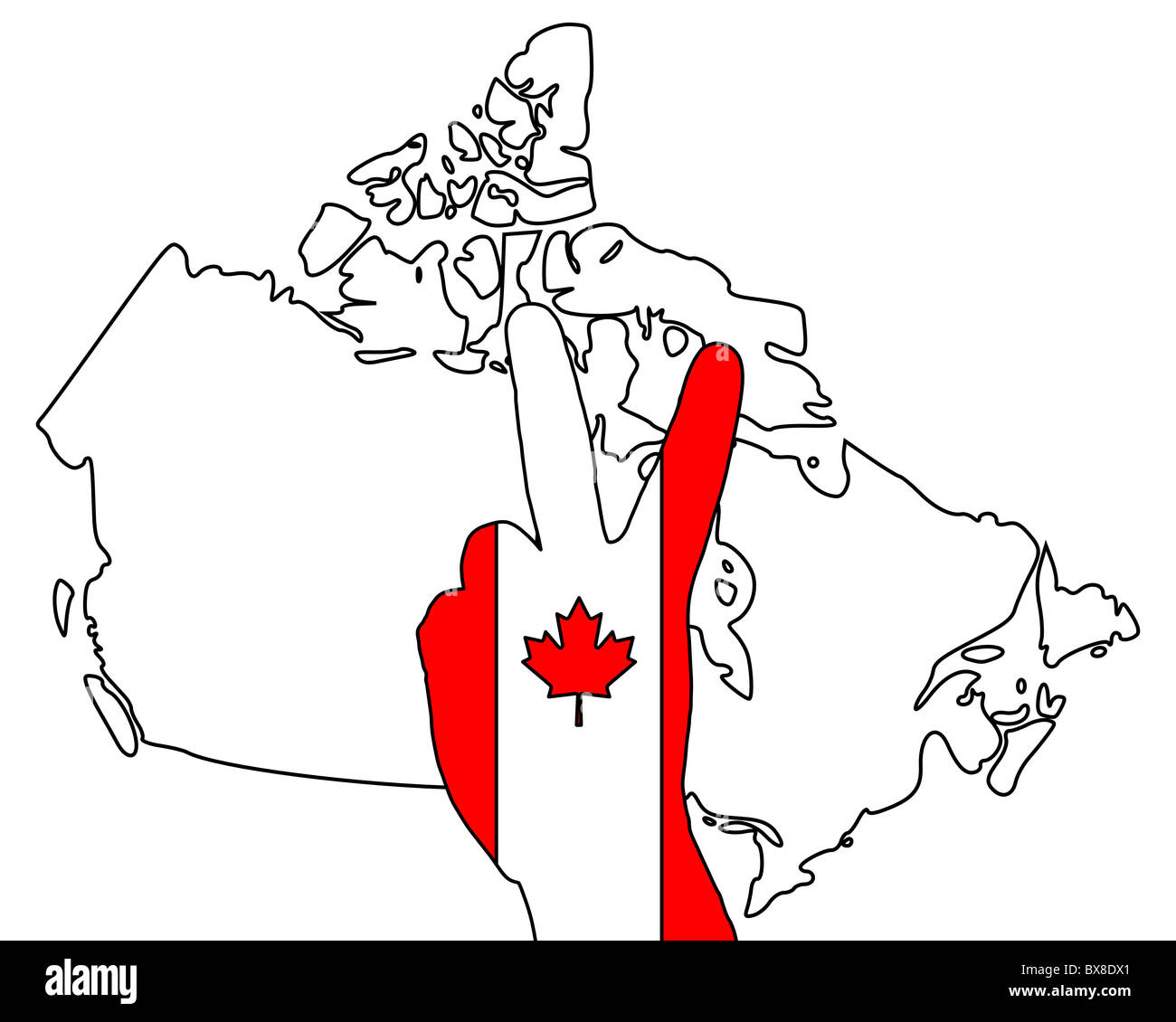 Canadian hand signal Stock Photo - Alamy