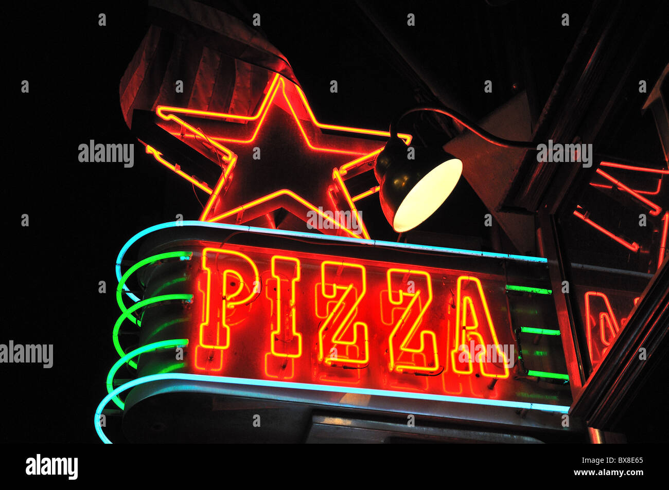 Neon pizza sign hi-res stock photography and images - Alamy