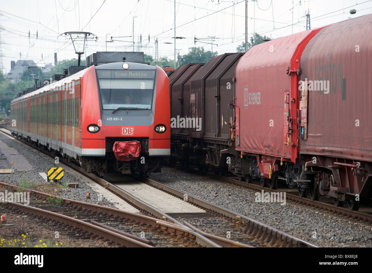 Cargo train and local train hi-res stock photography and images - Alamy