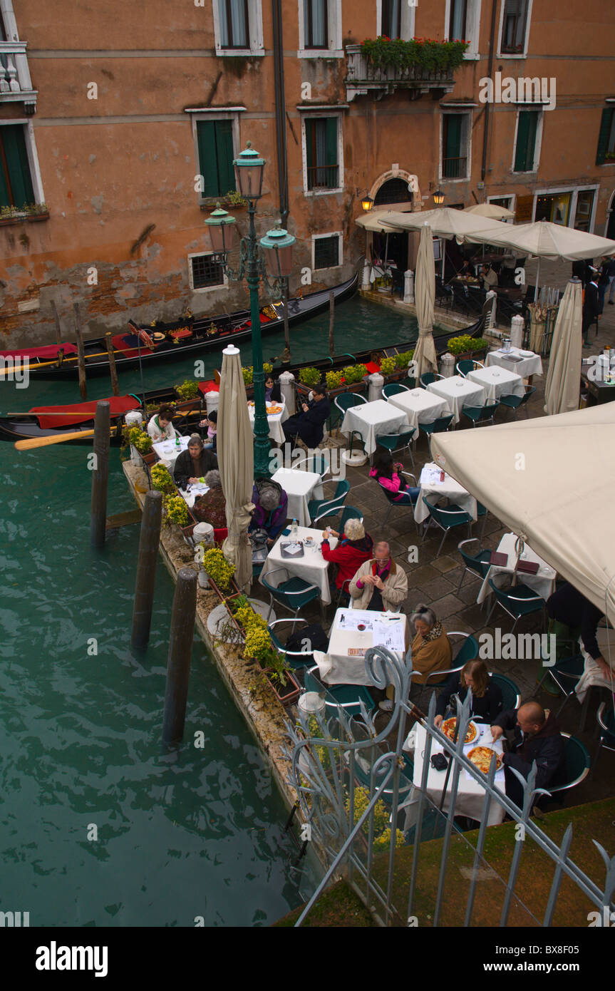 Restaurant terrace by Grande Canal in Dorsoduro district Venice the ...